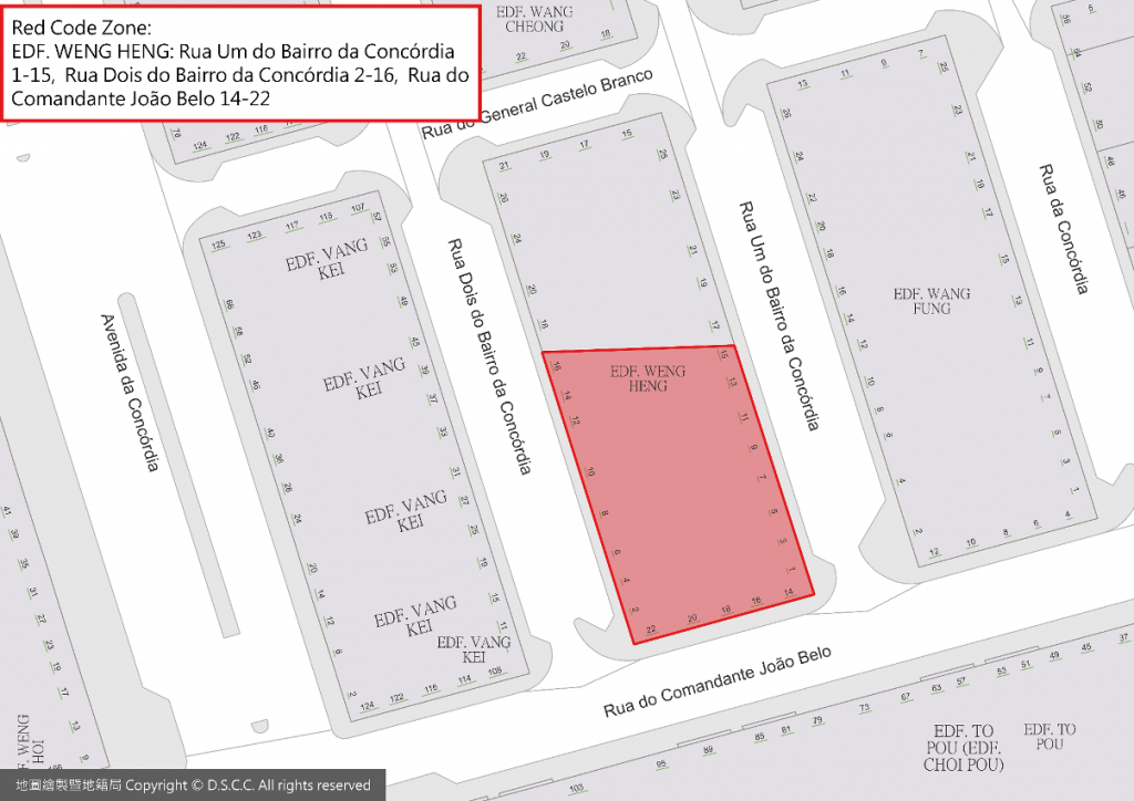 List of Reopened Red Code Zones(03.11.2022-09H00) – Macao SAR ...