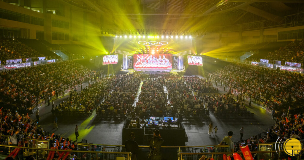 A variety show in celebration of visit of the National Olympic Athletes ...